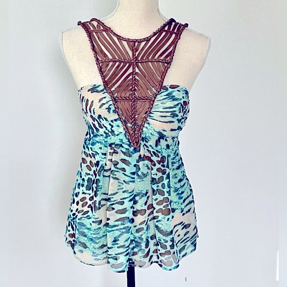 Boston Proper | Tops | Boston Proper Satin Beaded Turquoise Blue Green ...